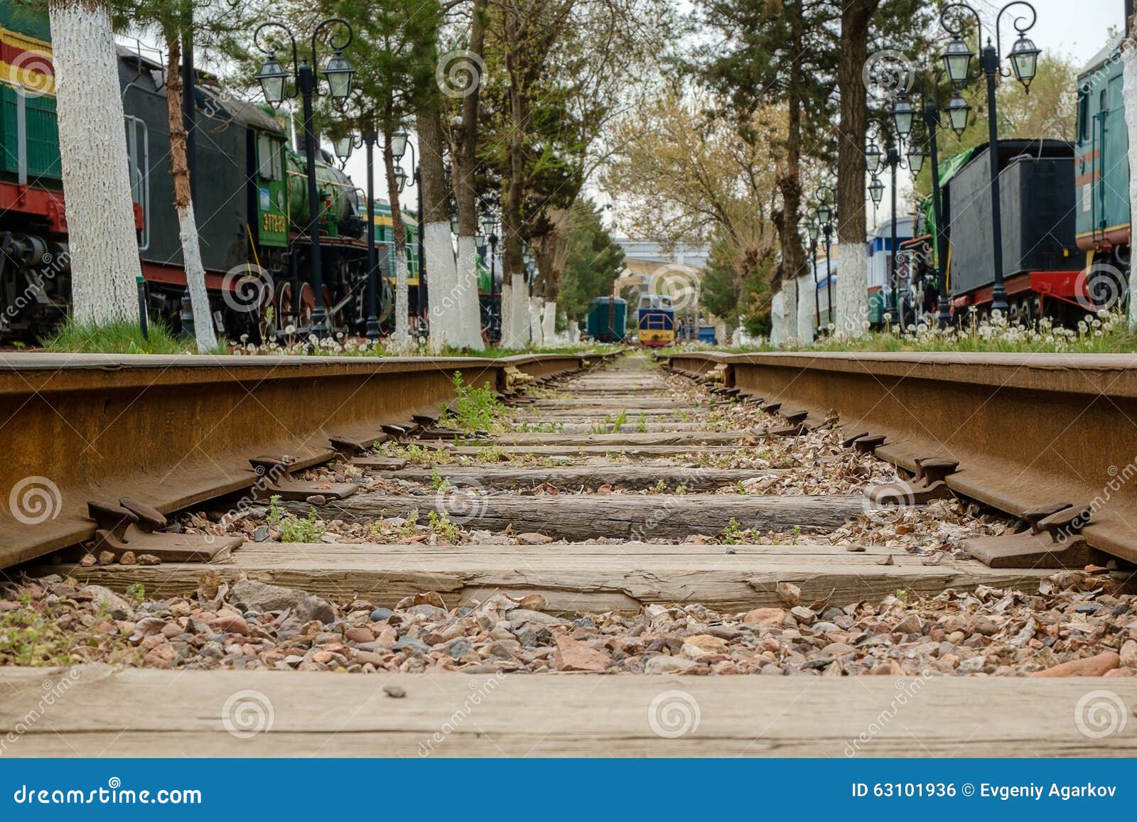 Railway Track with Old Trains Stock Photo - Image of dangerous ...