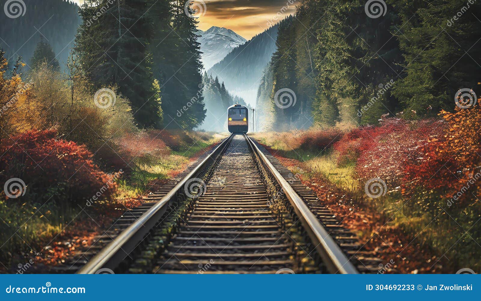 Railway track perspective stock image. Image of distance - 304692233