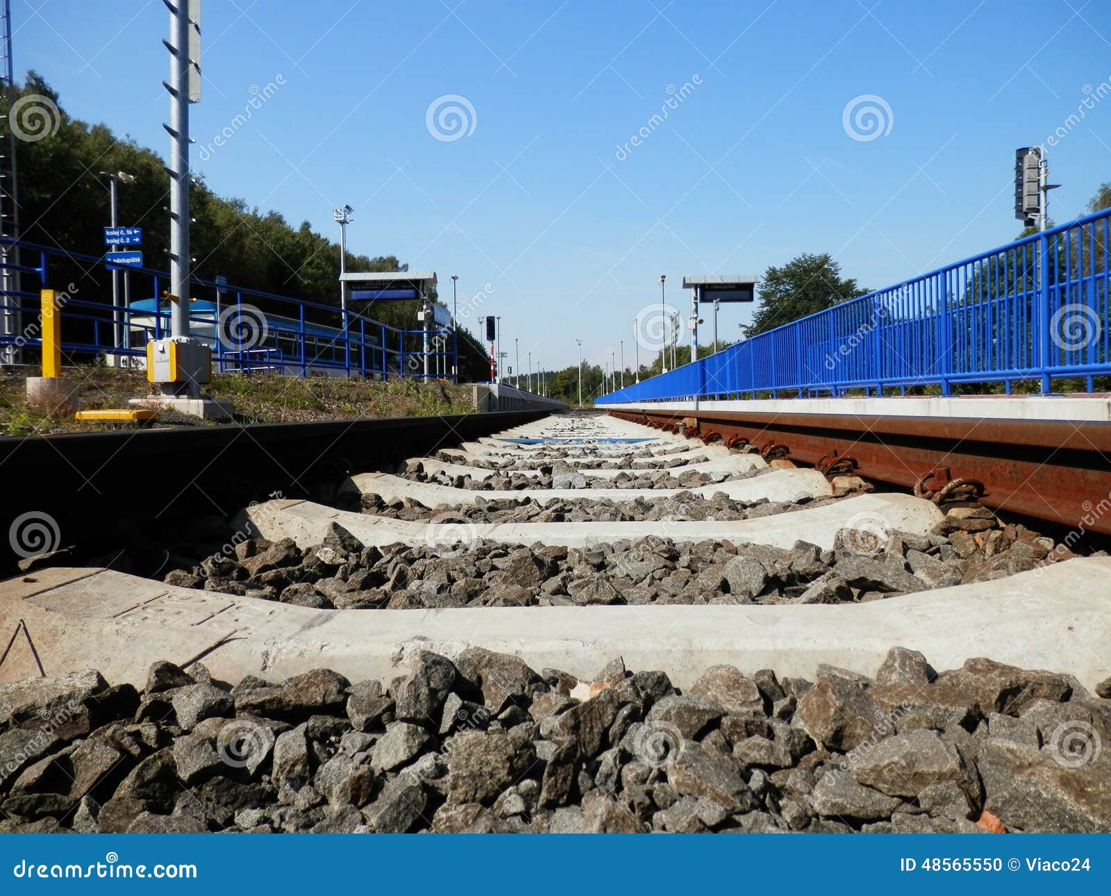Railway track and platform stock photo. Image of railway - 48565550