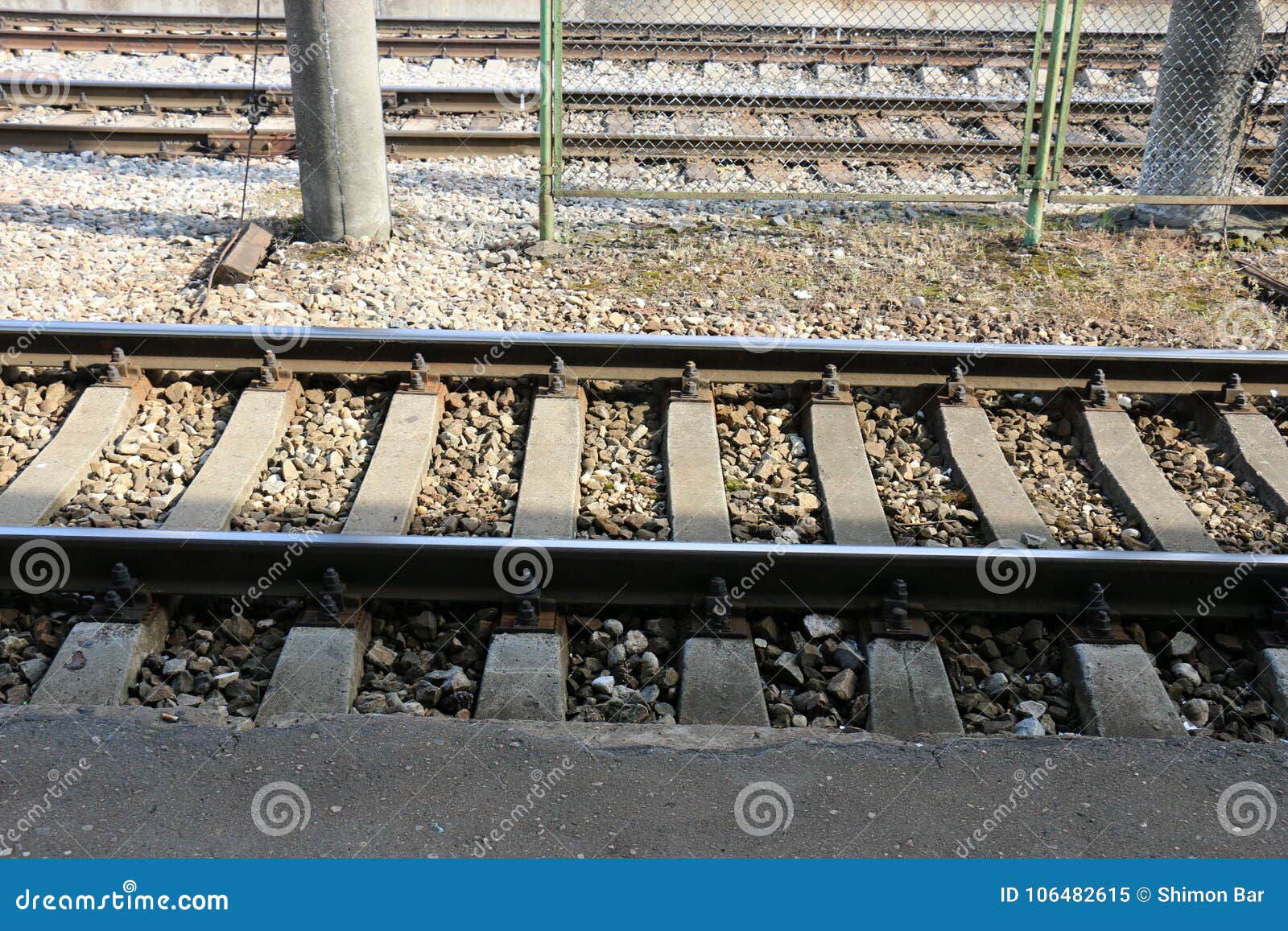 Railway Track - Road with Rail Track Guide. Editorial Image - Image of ...