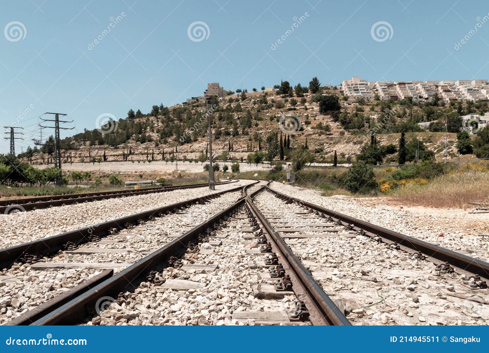 Railway Track Scene in Jerusalem Stock Image - Image of railroad ...