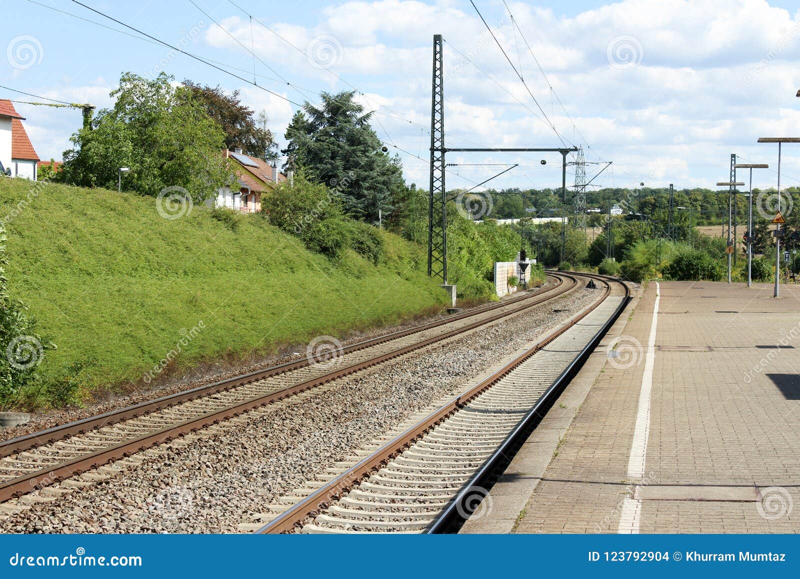 Railway Track and Station Single and Multiple Tracks Railroad Waiting ...