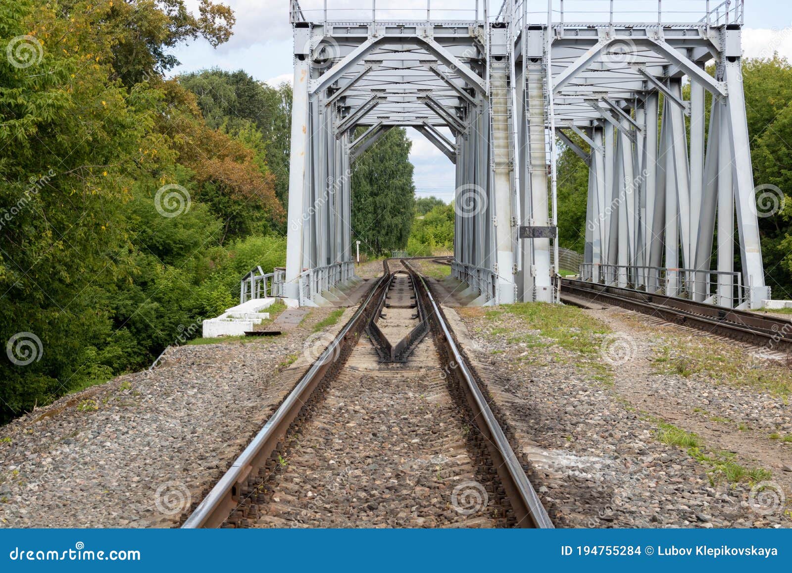 Railway Track on a Steel Bridge Structure in the Countryside Stock ...