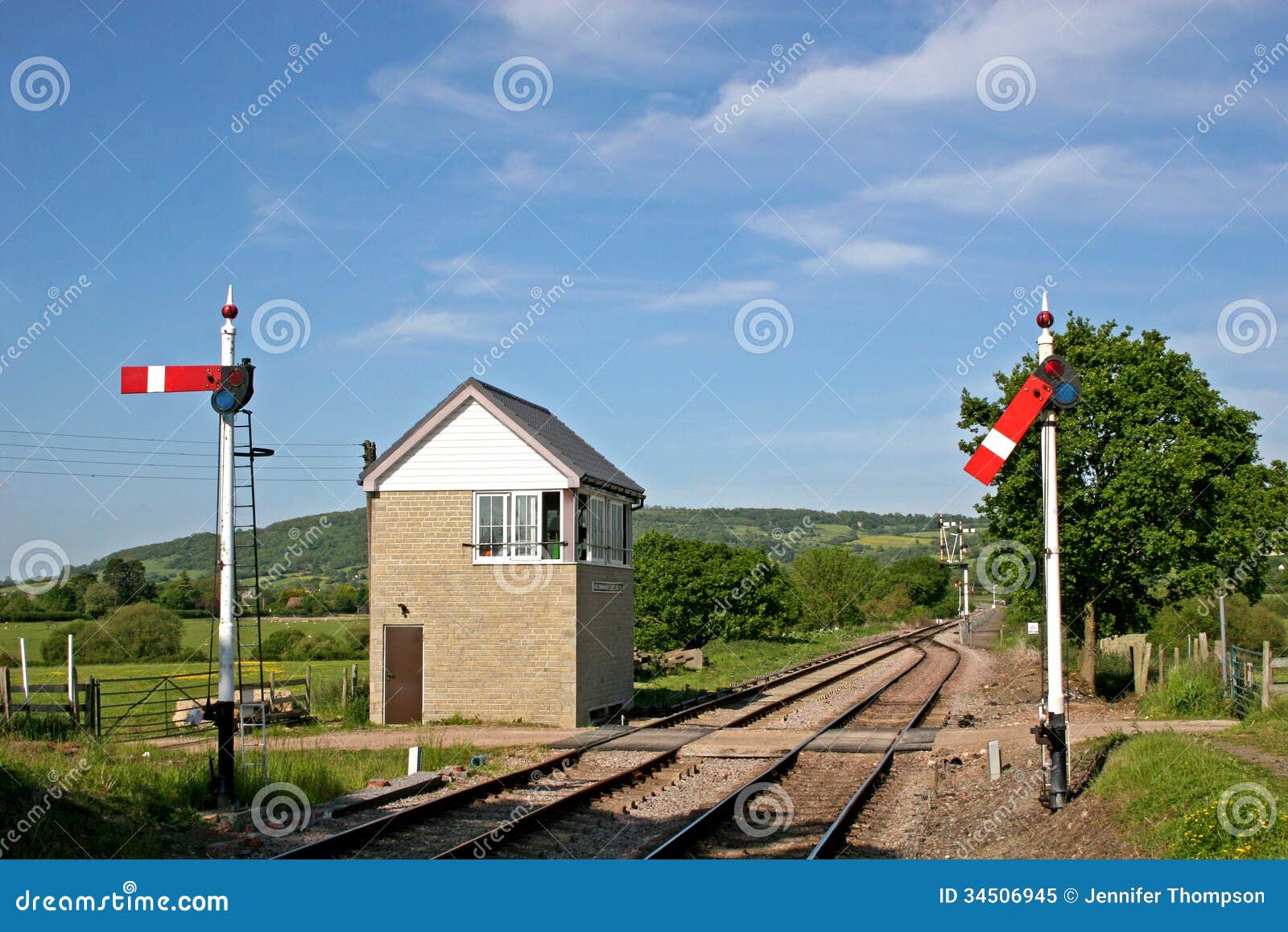 Railway track stock image. Image of track, signal, trains - 34506945