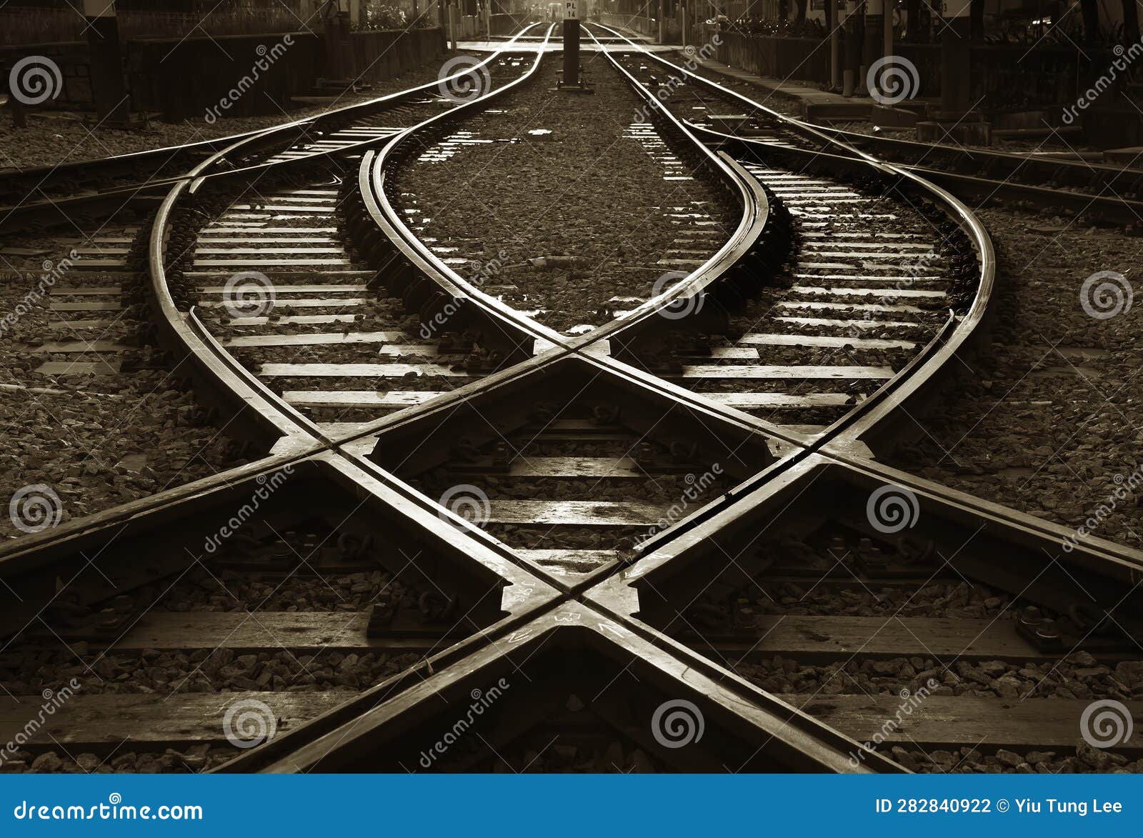Railway Track with Switch and Interchange Stock Photo - Image of steel ...