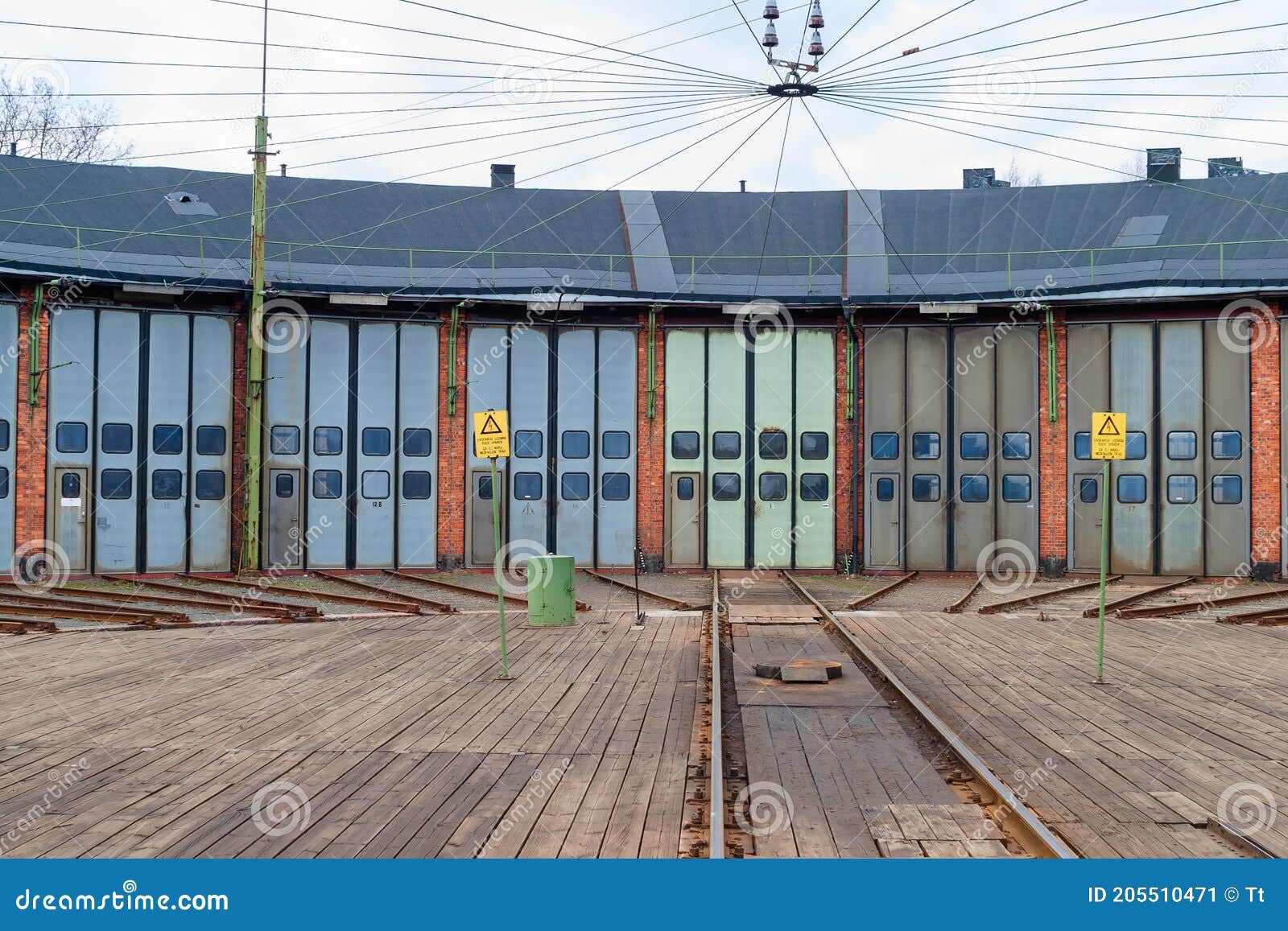Railway Track on a Turntable at a Roundhouse Stock Image - Image of ...