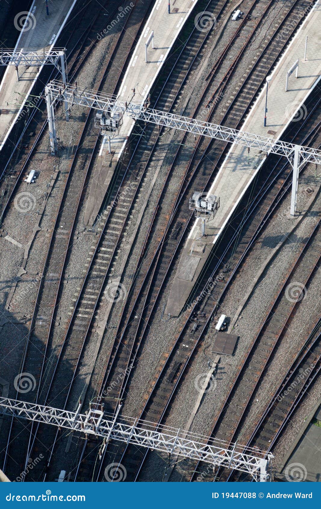 Railway Track Viewed from Above Stock Photo - Image of junction ...