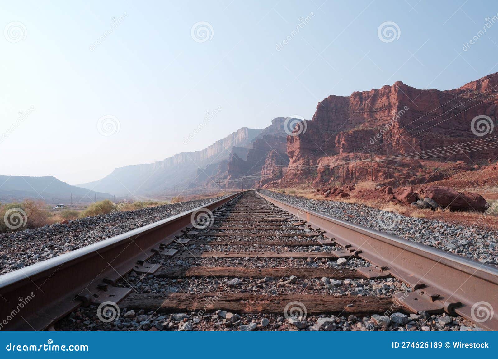 Railway Track Winding Its Way through the Rocky Terrain. Stock Image ...
