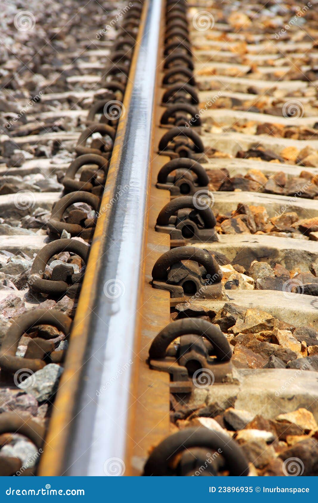 Railway Tracks are Attached with Bolts Stock Image - Image of track ...