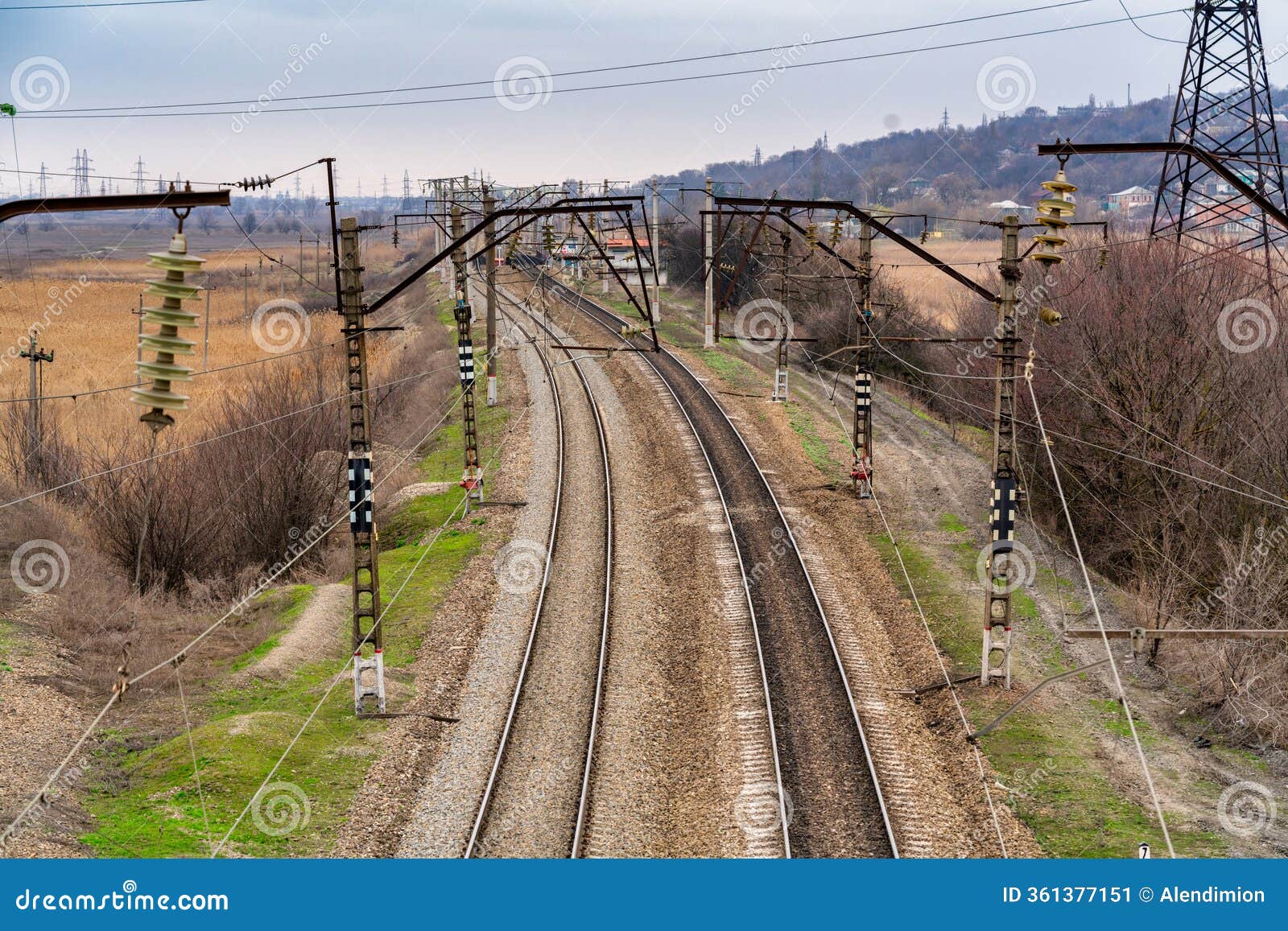 Railway Automatic Dividing Arrow On The Railway Tracks Royalty-Free ...