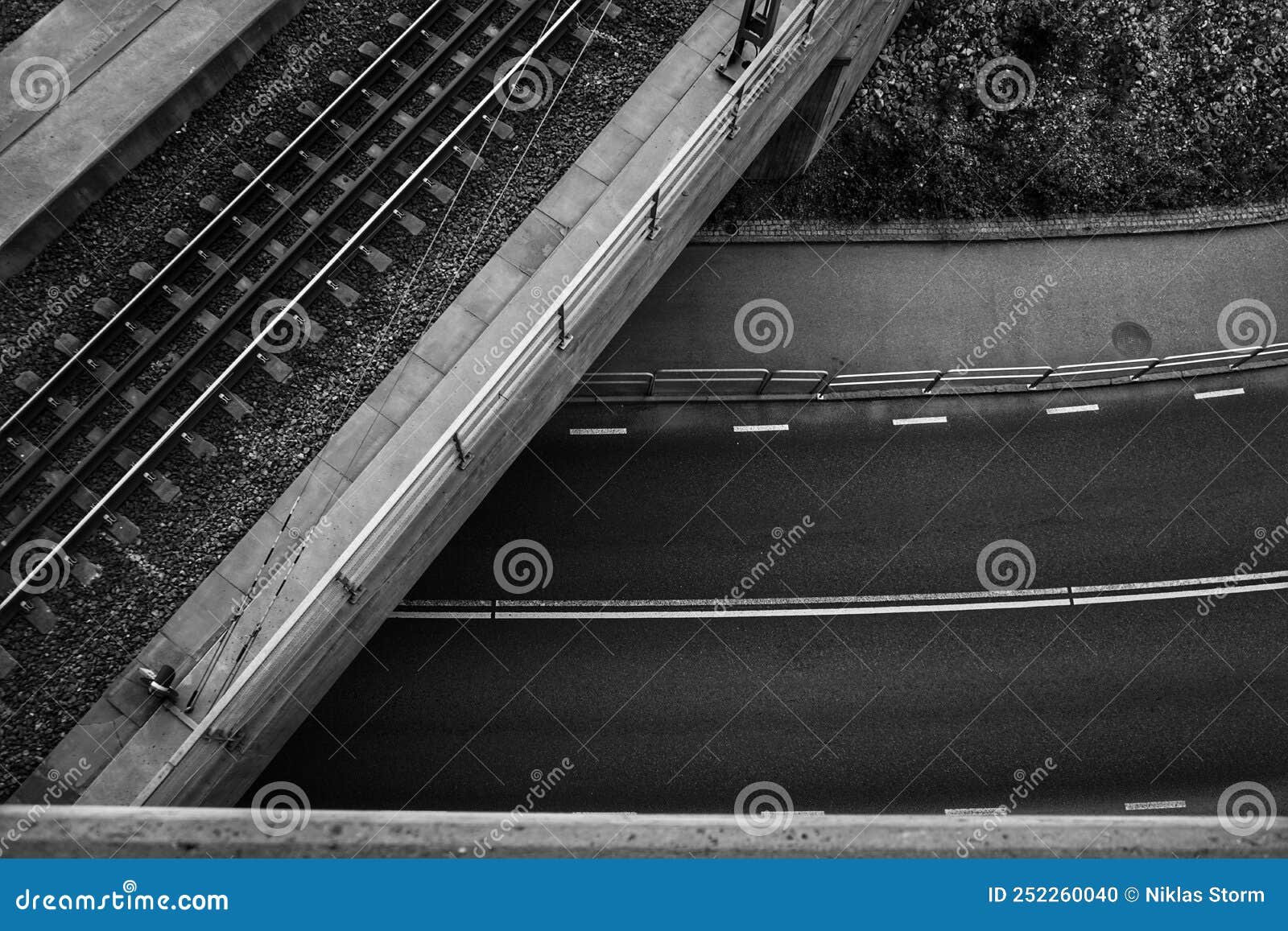 Railway Tracks on Bridge Over Road Stock Photo - Image of railway, road ...