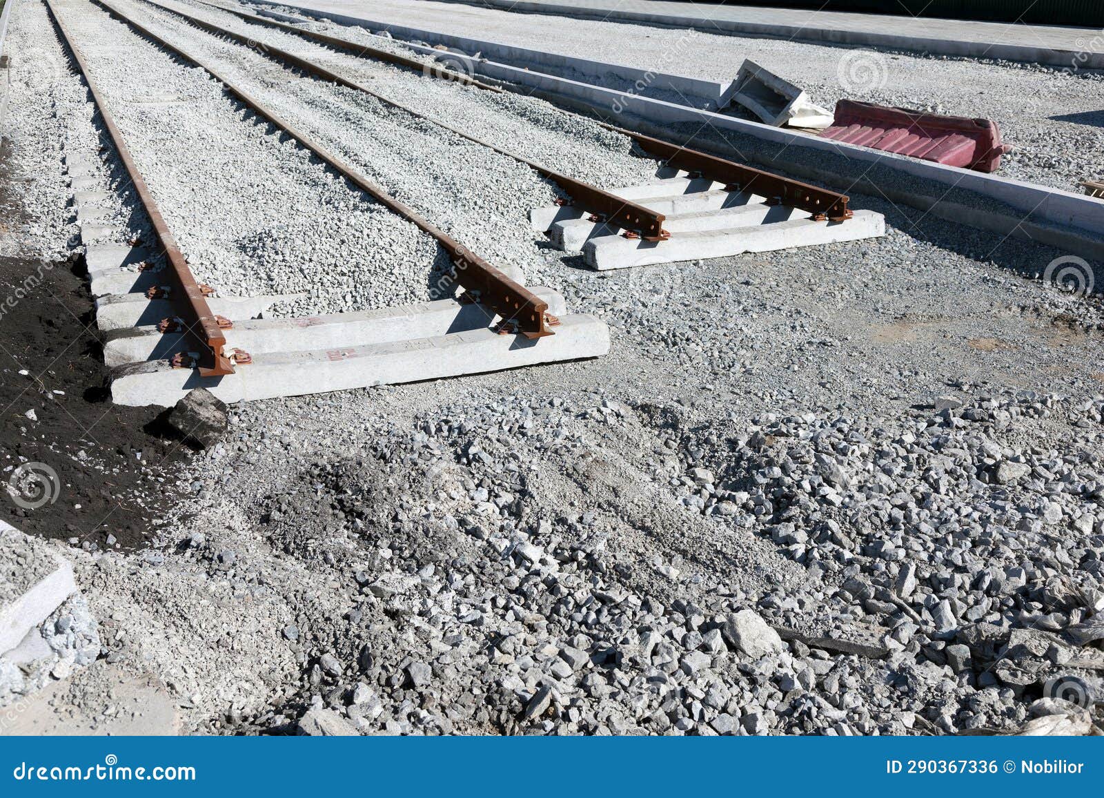 Railway Tracks on the Construction Site Stock Photo - Image of rails ...