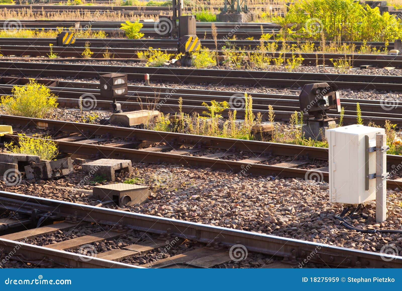 Railway Tracks and Control Devices Stock Image - Image of ...