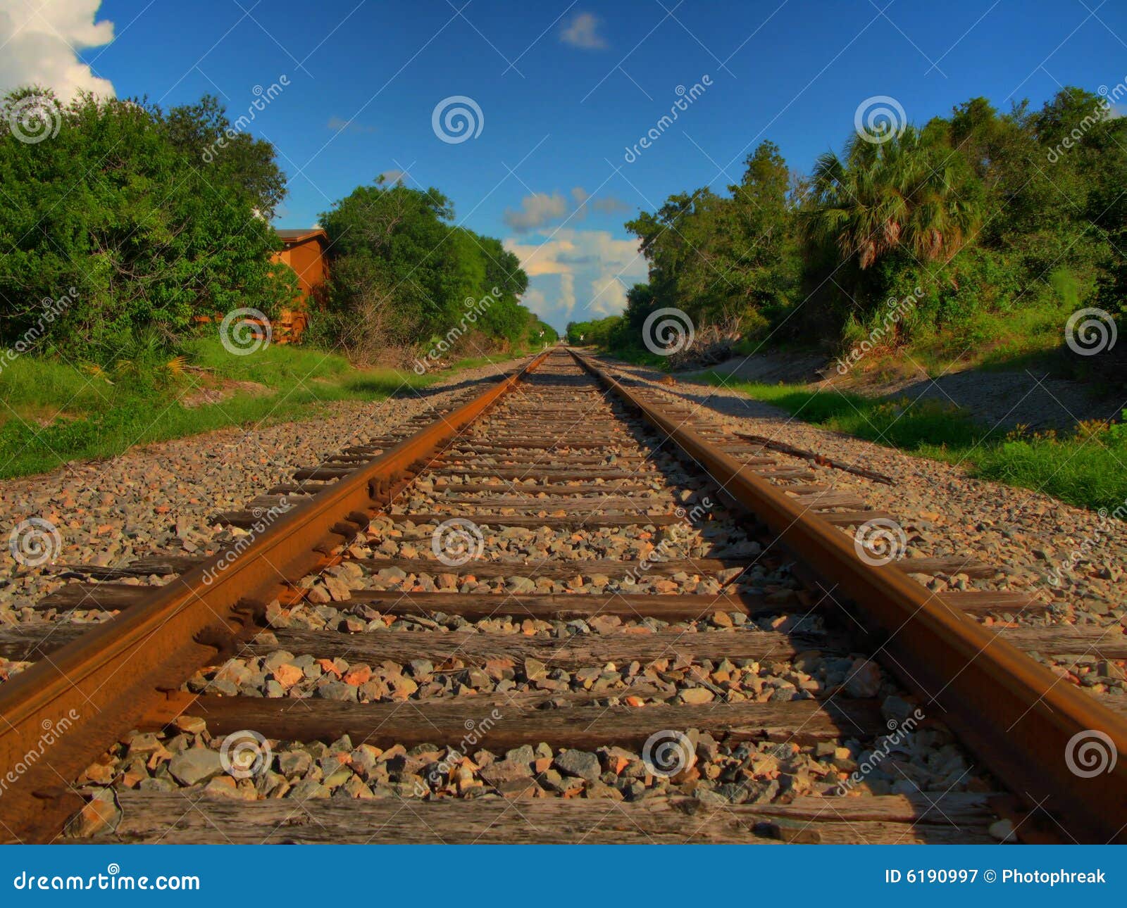 Railway Tracks in Countryside Stock Image - Image of sleepers, railroad ...