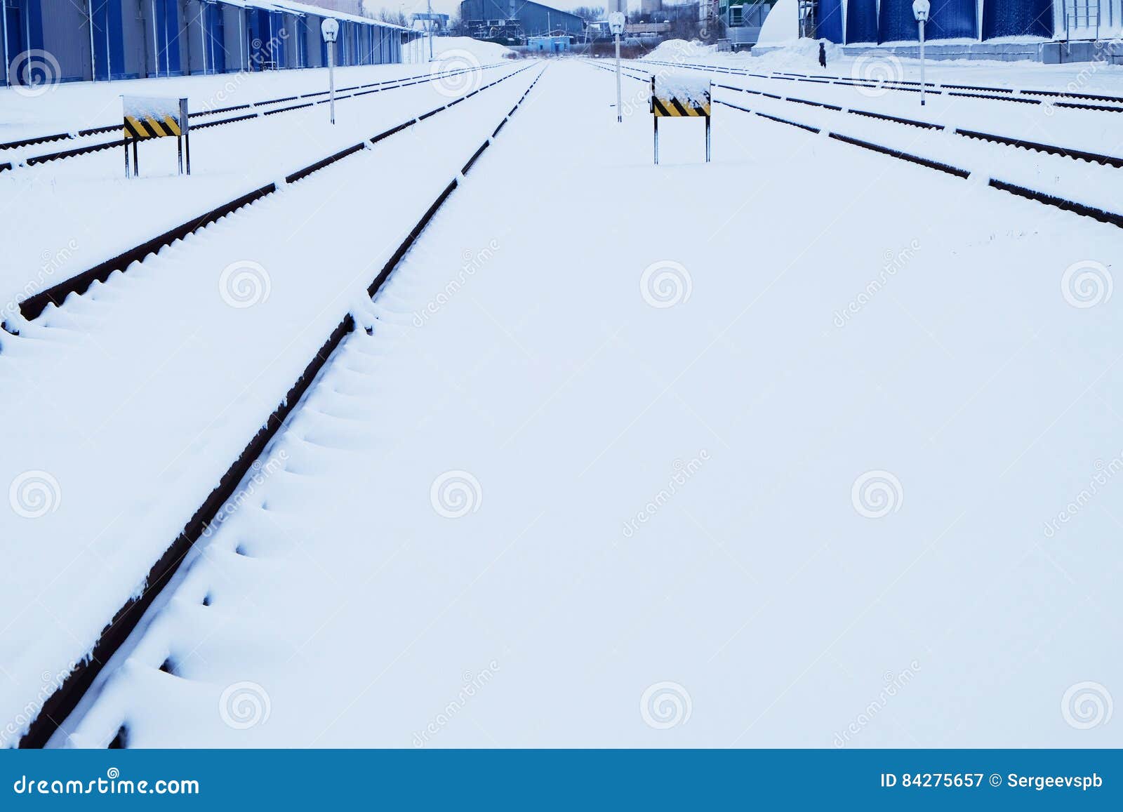 A railway tracks stock image. Image of covered, winter - 84275657