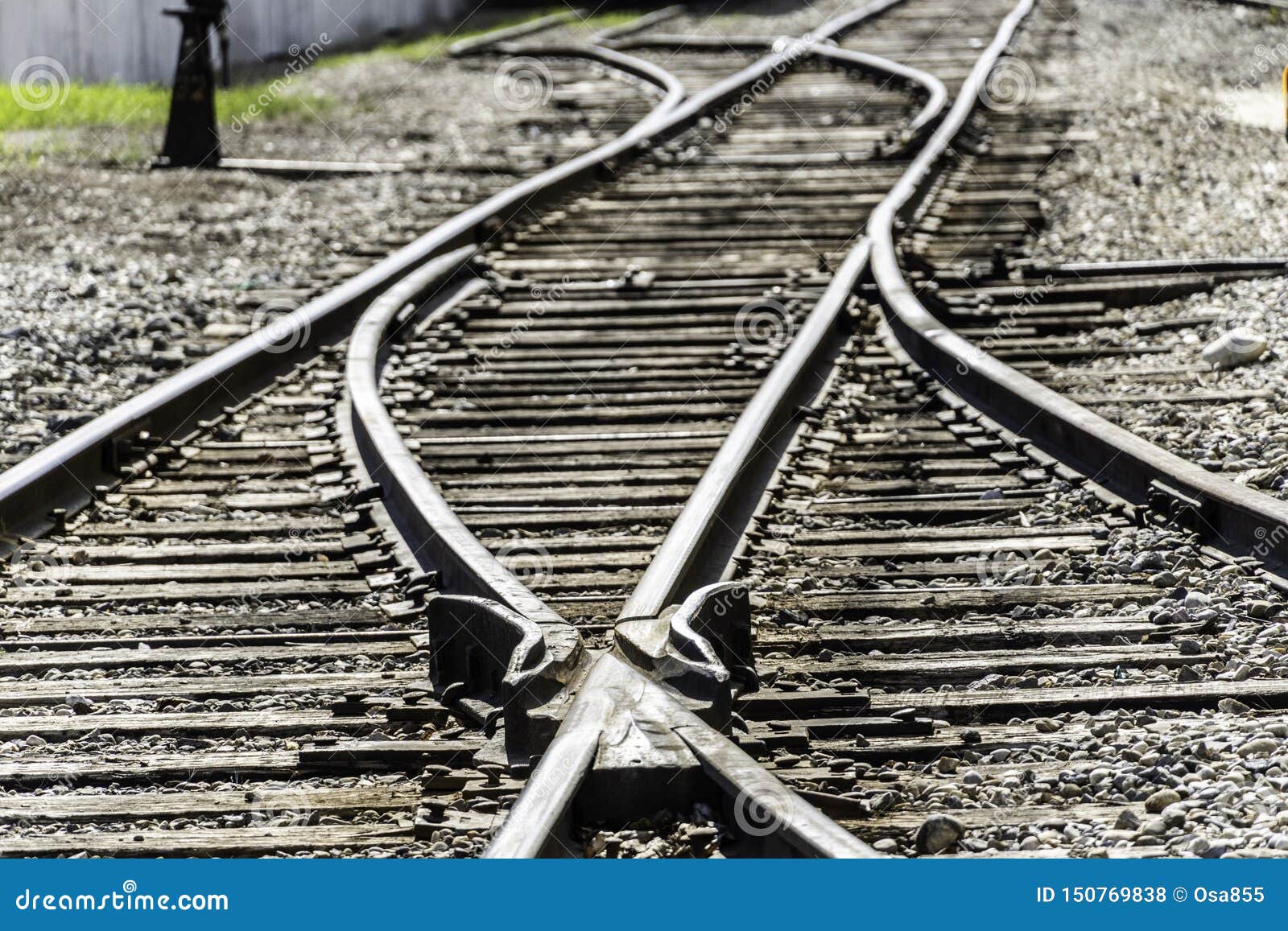 Railway Tracks Crossing Each Other To Go in Different Directions Stock ...