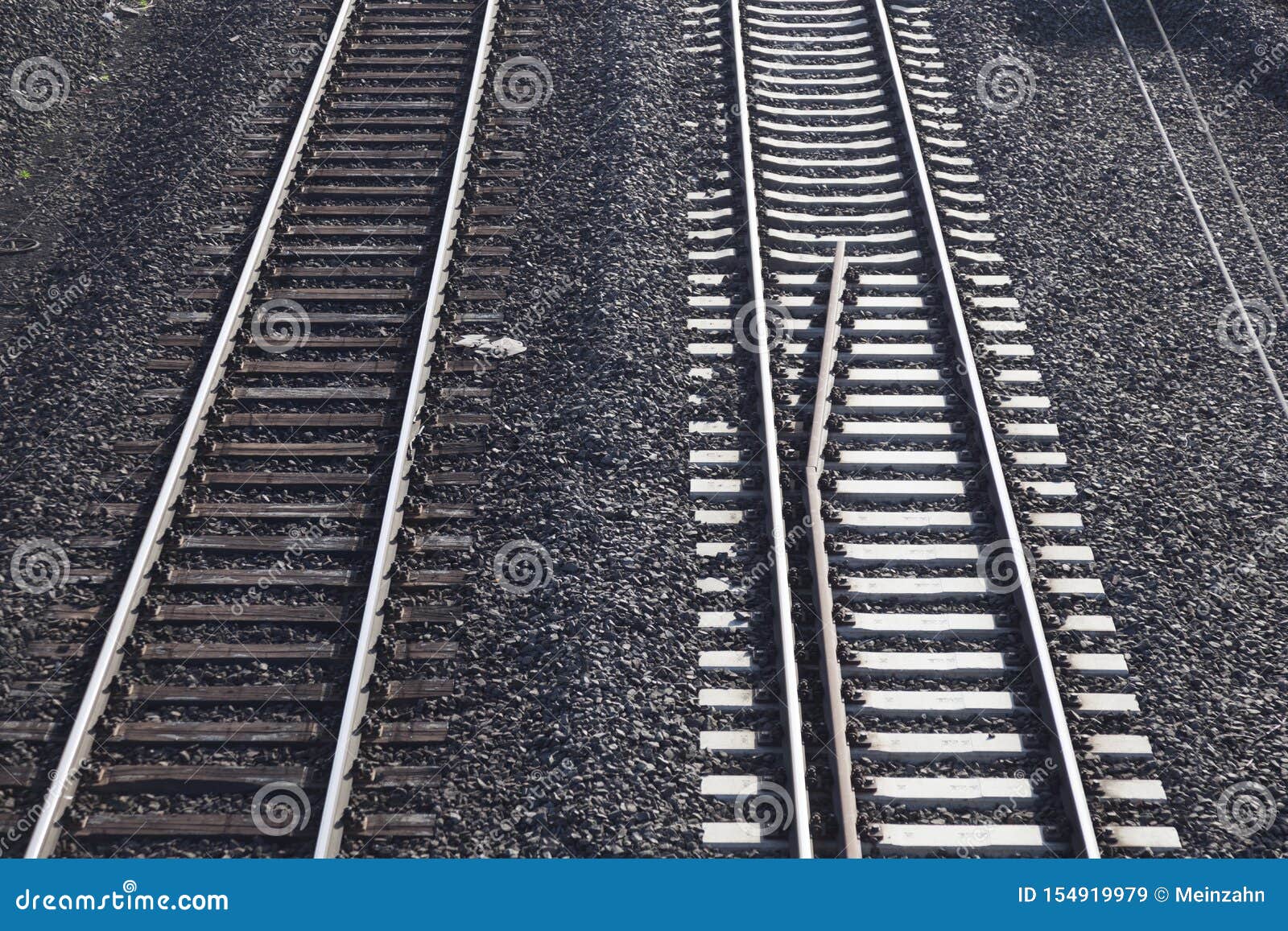 Railway Tracks with Crossing Stock Image - Image of rails, track: 154919979