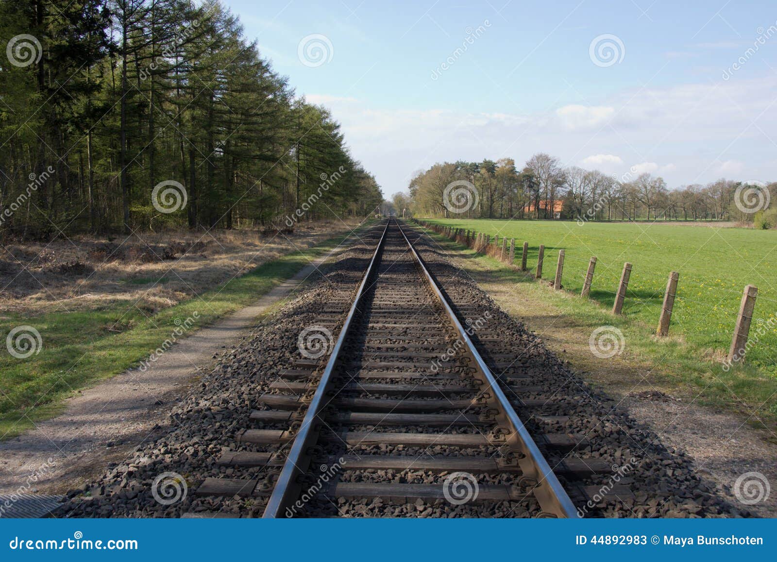 Railway Tracks in a Dutch Landscape Stock Image - Image of railroad ...