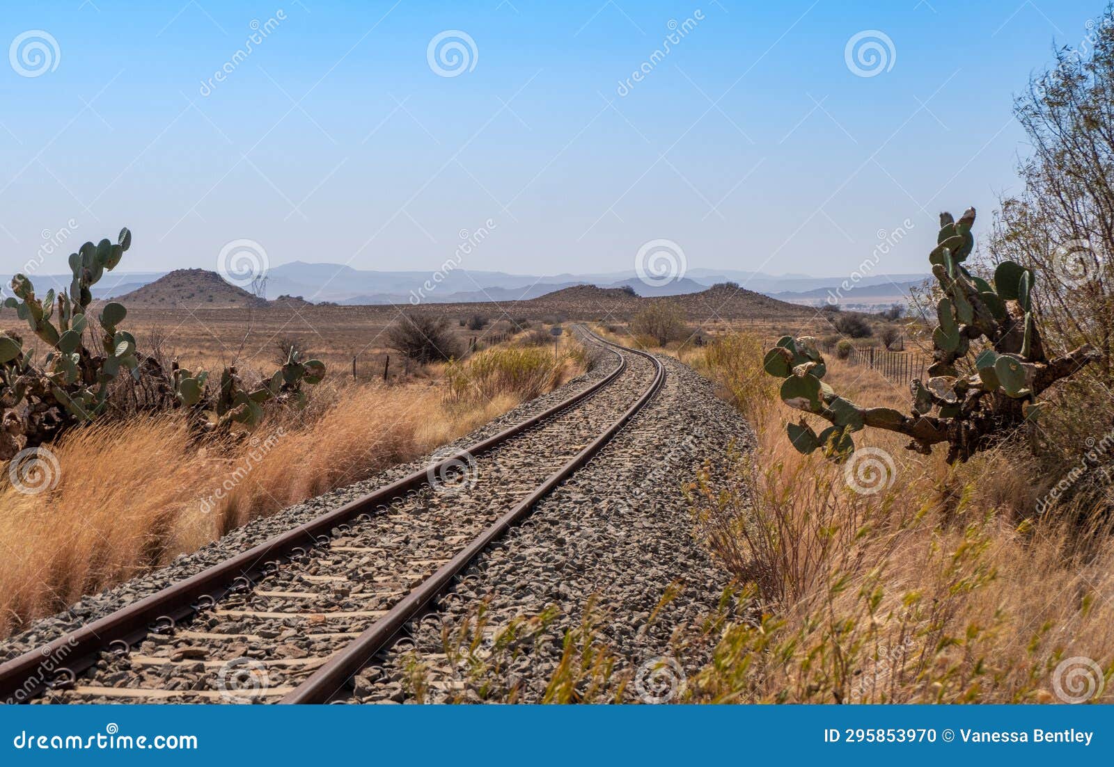 Railway Tracks in the Eastern Cape Karoo, South Africa Stock Photo ...