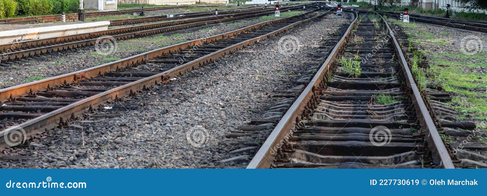 Railway Tracks in Front of the Train Stock Image - Image of crossroad ...