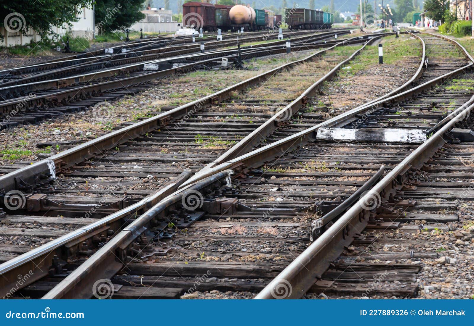 Railway Tracks in Front of the Train Stock Photo - Image of platform ...
