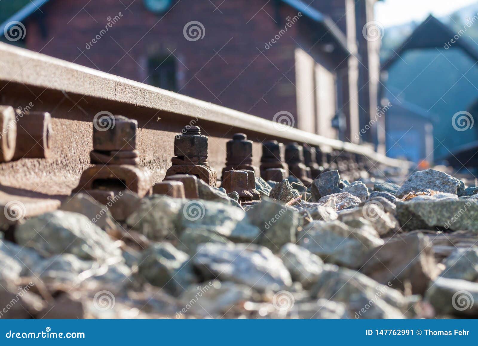 Railway Tracks on the Ground Stock Image - Image of line, light: 147762991