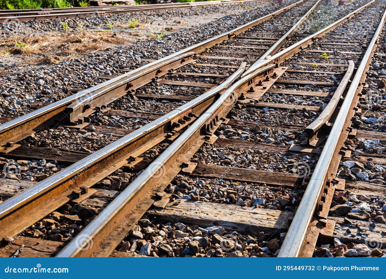 Railway Tracks at Intersections are Used To Switch Train Routes Stock ...