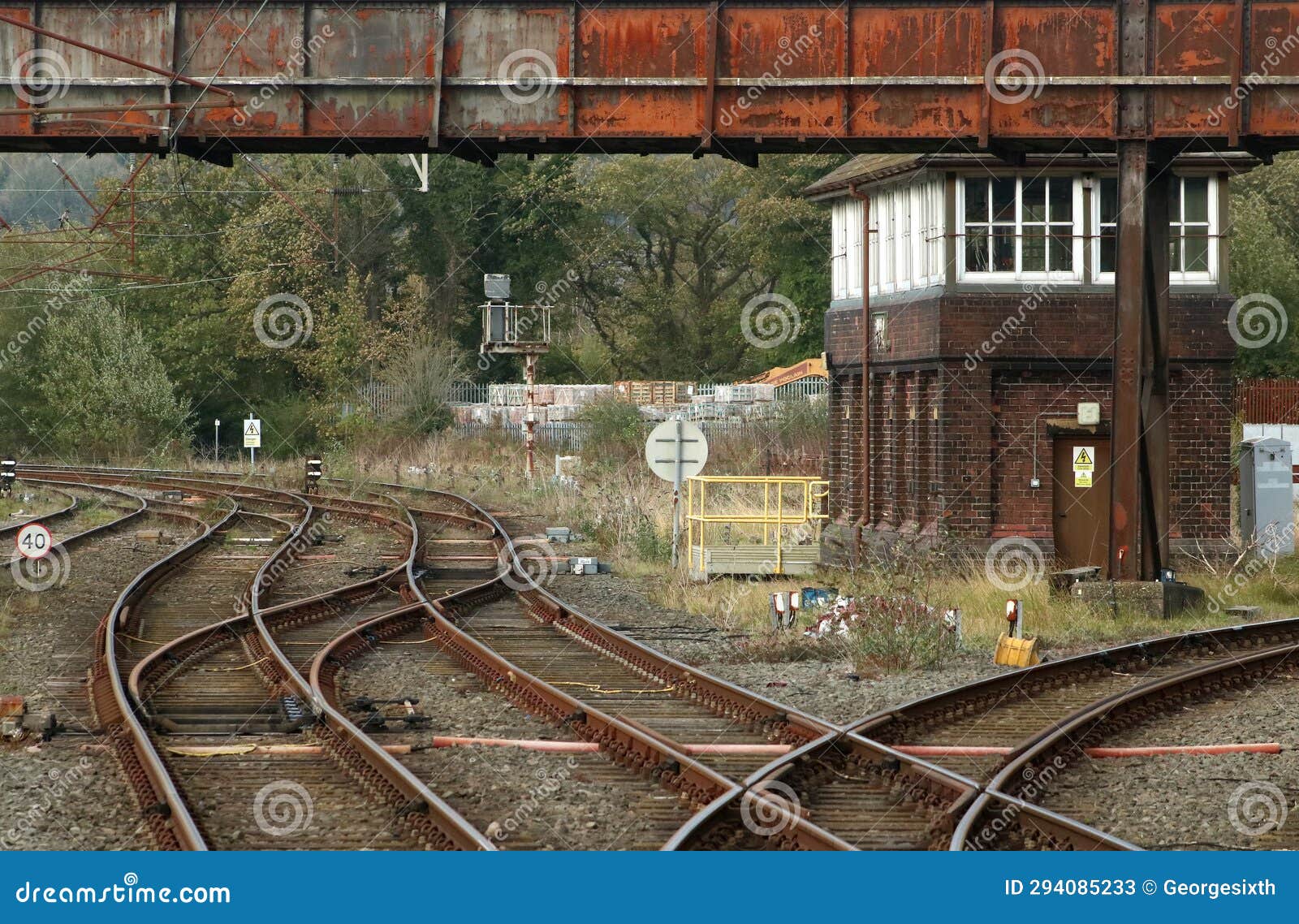 Railway Tracks at Junction by Signalbox Editorial Stock Photo - Image ...