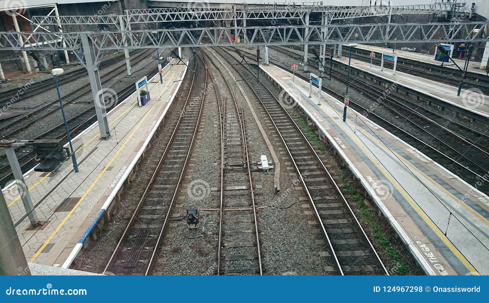 Railway tracks stock photo. Image of nine, station, travel - 124967298