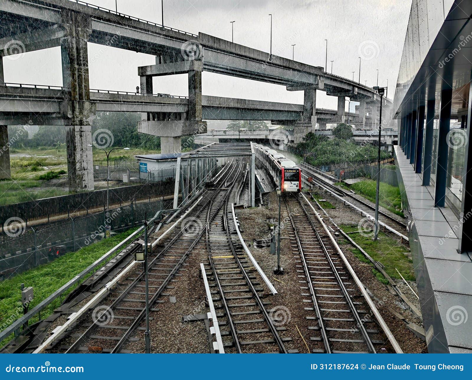 Railway Tracks and Patterns Under the Rain, Kuala Lumpur. Editorial ...