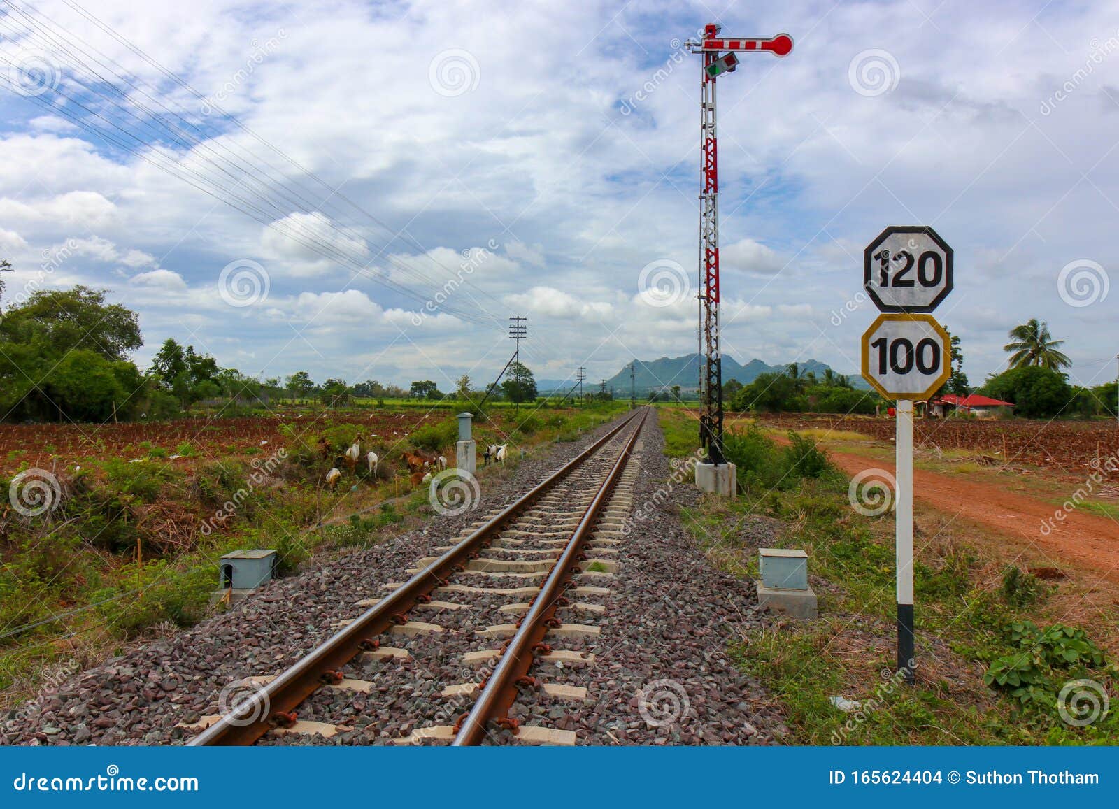 The Railway Tracks in a Rural Scene Stock Photo - Image of project ...