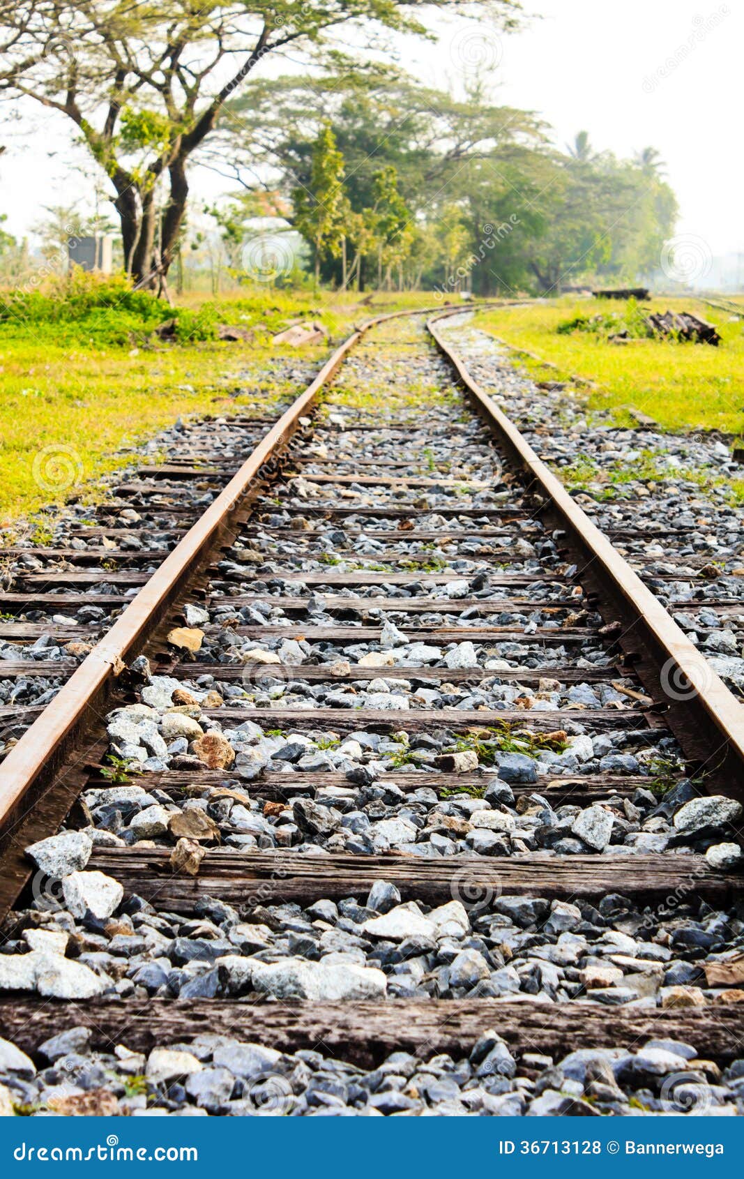 Railway Tracks in a Rural Scene Stock Photo - Image of journey ...