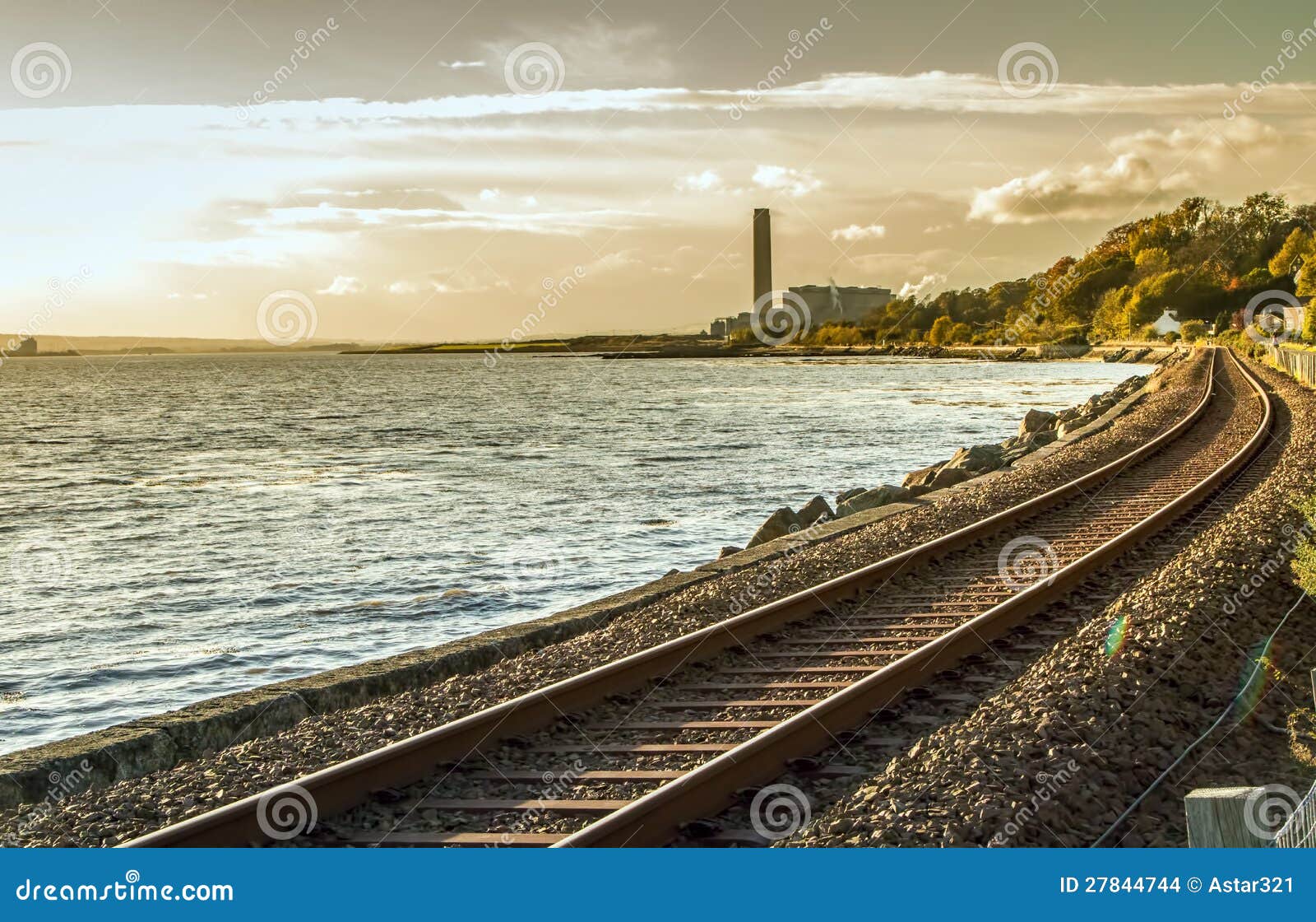 Railway tracks by the sea stock photo. Image of coast - 27844744