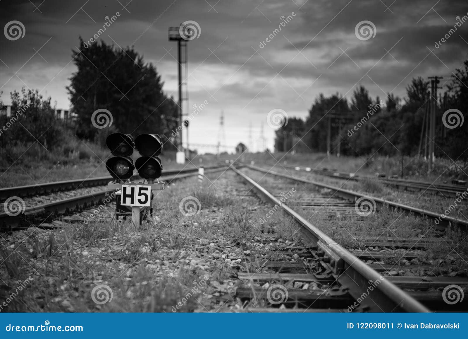 Railway Tracks Railway Station Light Blue Railway Stock Image - Image ...