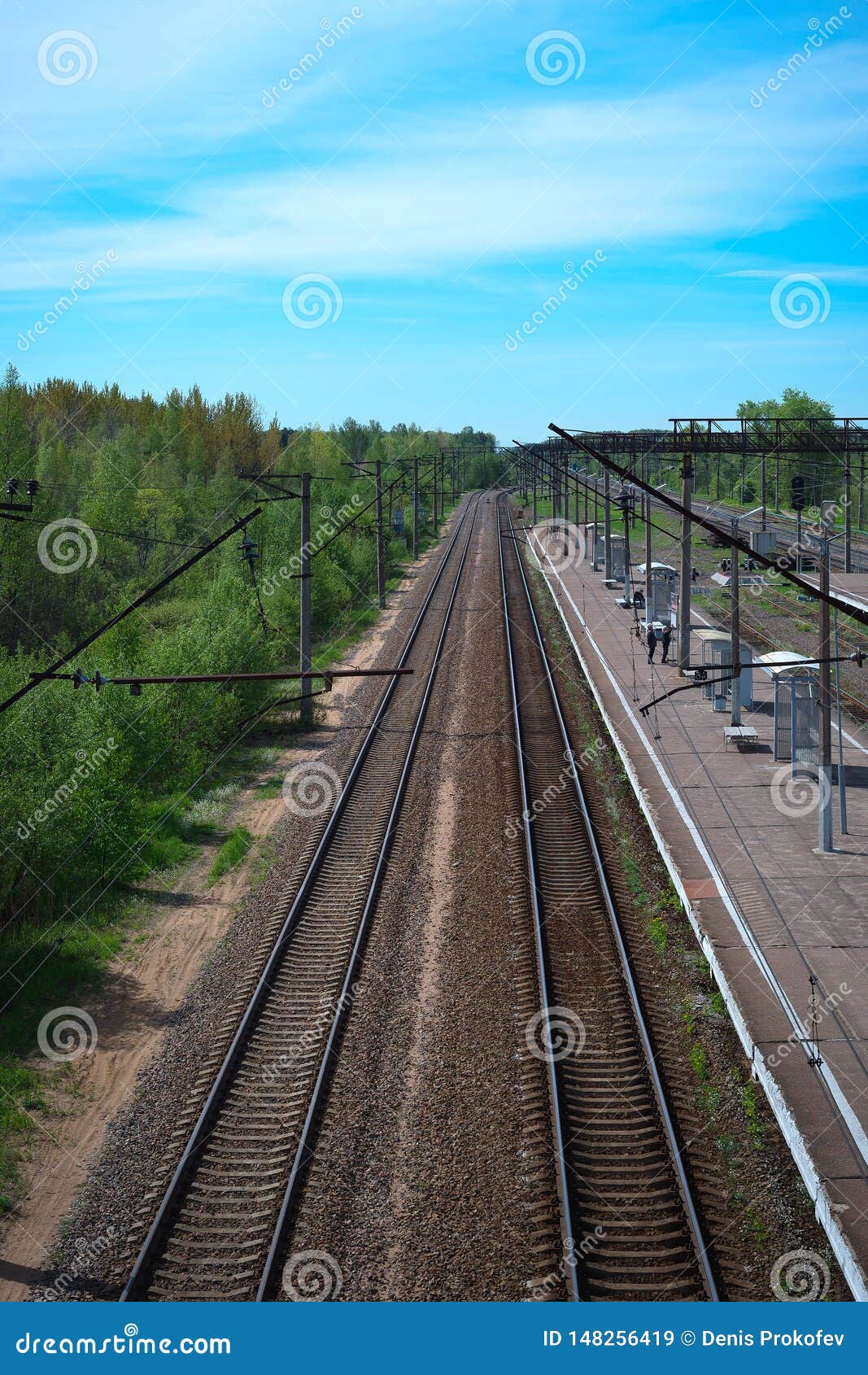 Railway Tracks Stretching into the Distance. Road Way Stock Image ...