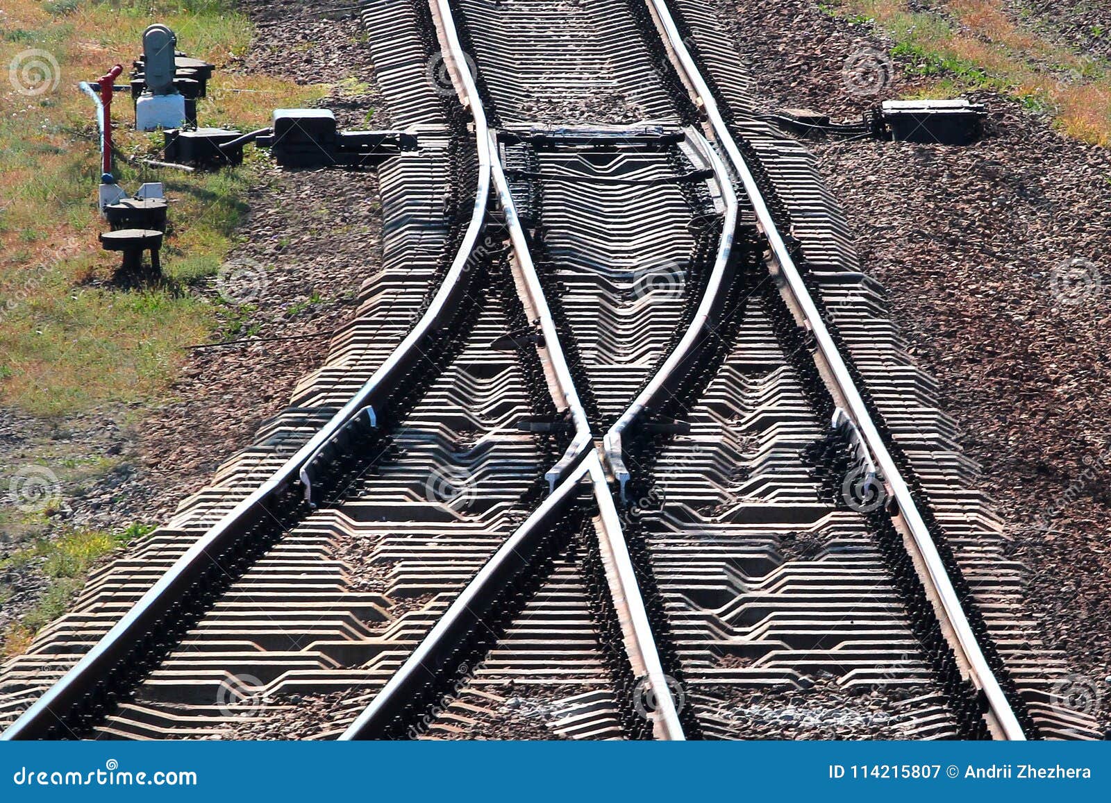 Railway tracks with switch stock image. Image of ways - 114215807