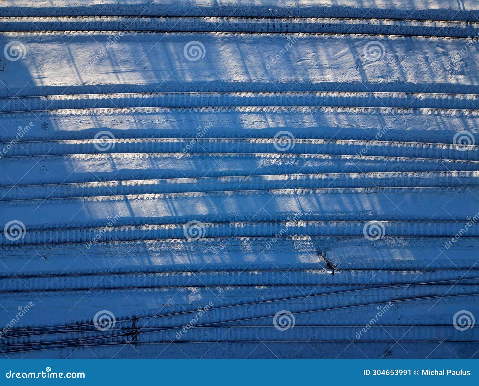 Railway Tracks To a Multi-track Sorting Train Station. Vertical View ...
