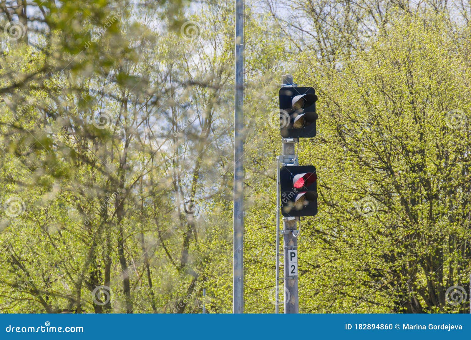 Railway Traffic Light at the Station. Train Control Stock Photo - Image ...
