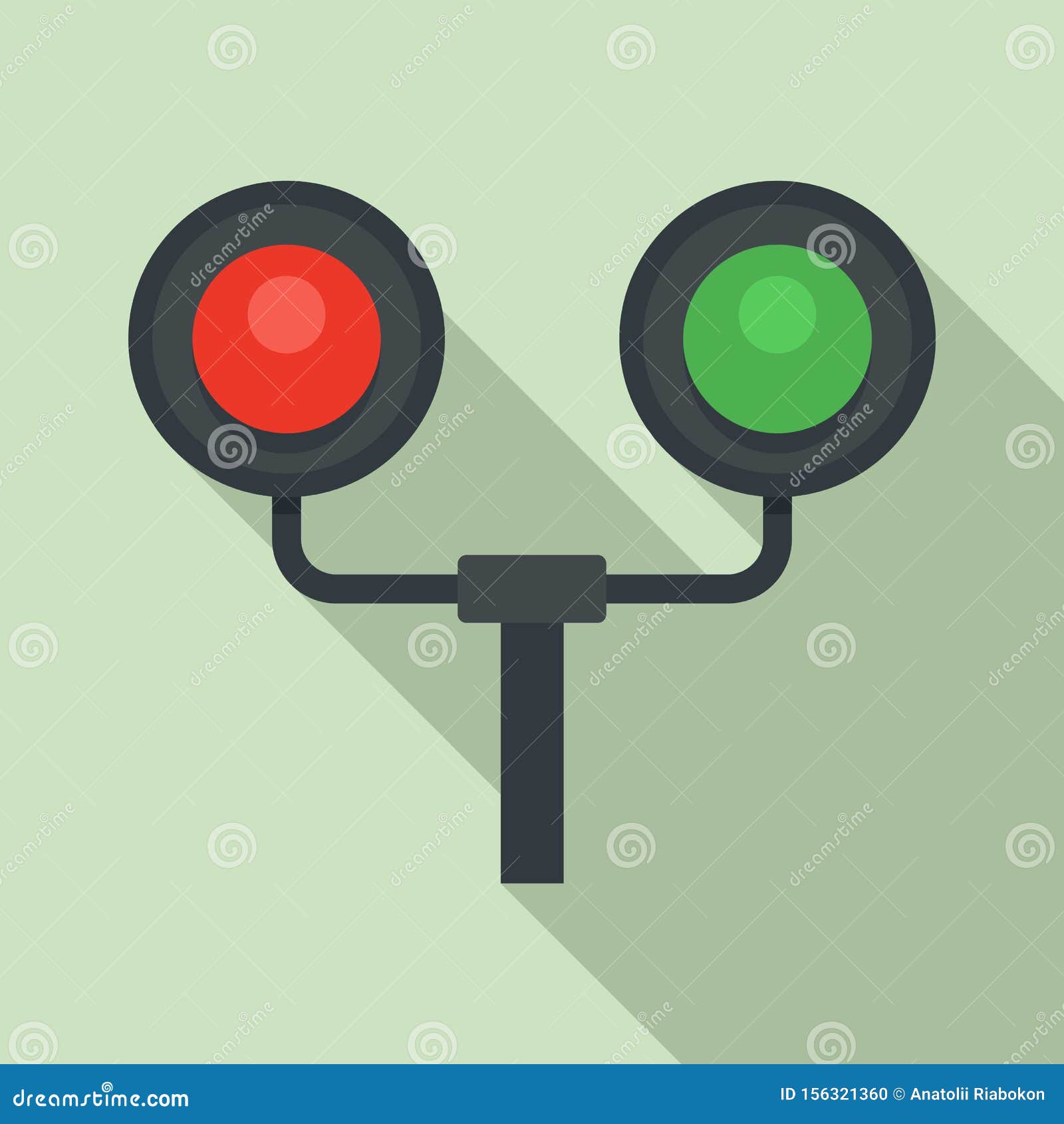 Railway Traffic Lights Icon, Flat Style Stock Vector - Illustration of ...