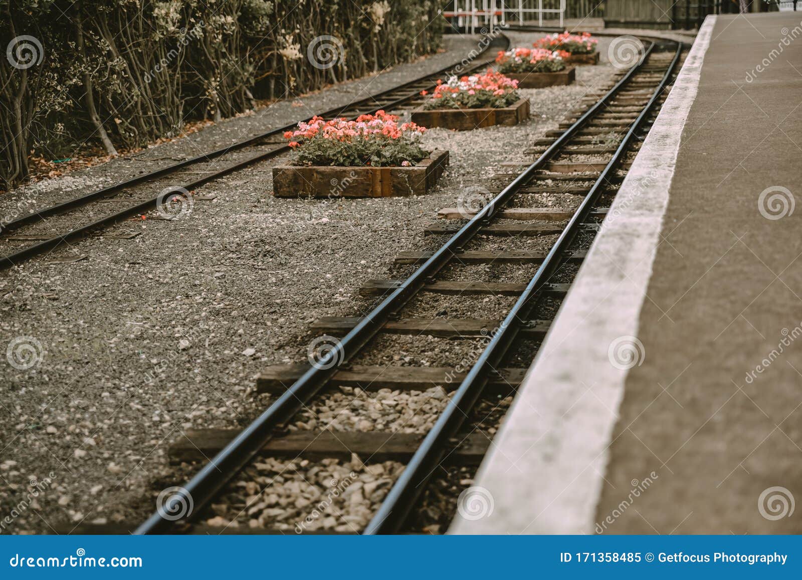 Railway train platform stock image. Image of rails, historic - 171358485