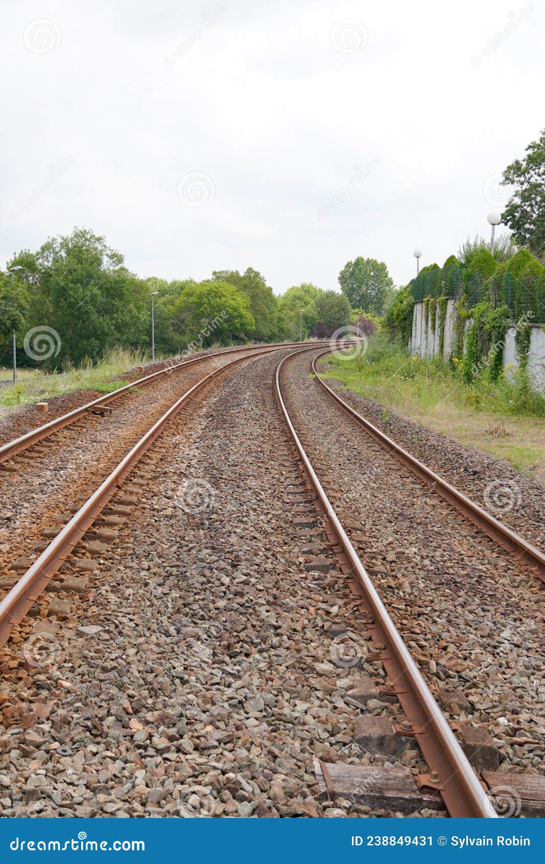 Railway Train Rail in Countryside Rural Landscape Stock Image - Image ...