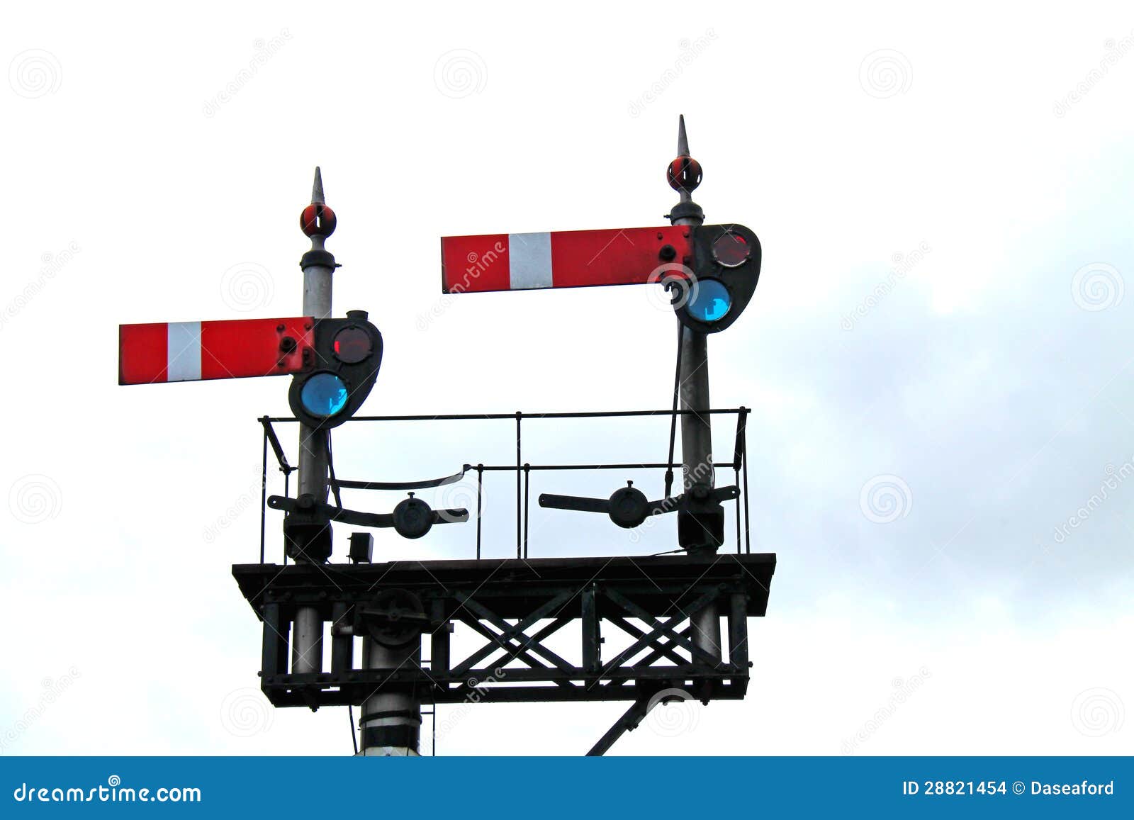 Railway Train Signals. stock photo. Image of traditional - 28821454