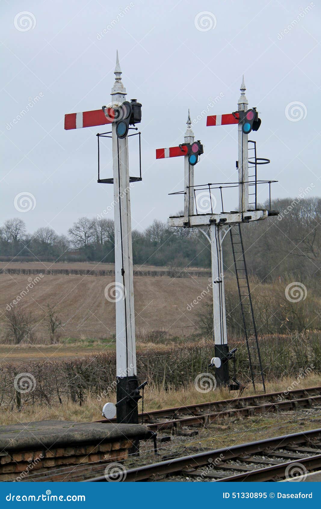 Railway Train Signals. stock image. Image of communicate - 51330895