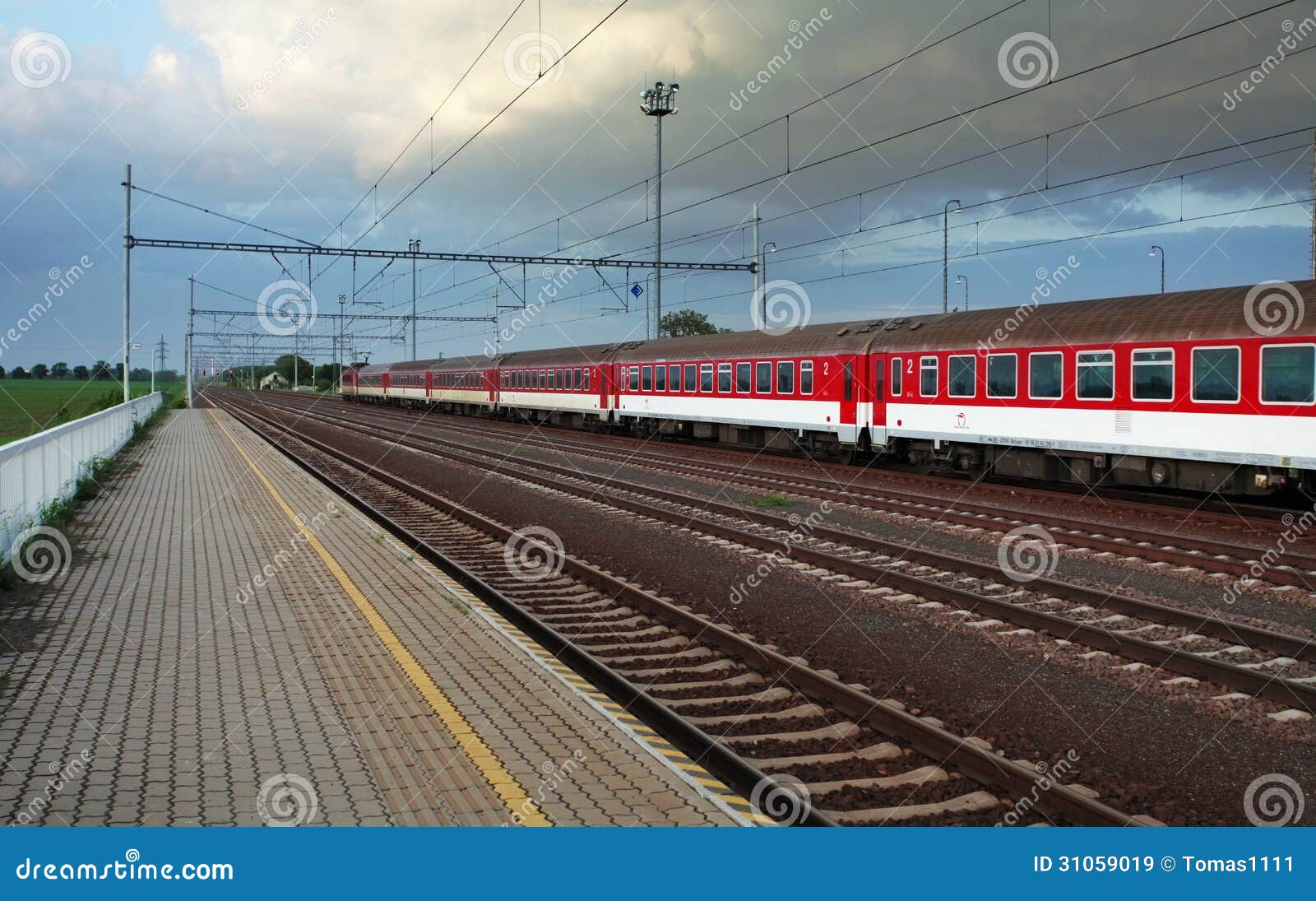 Railway - Train Station Platform Stock Image - Image of lines ...