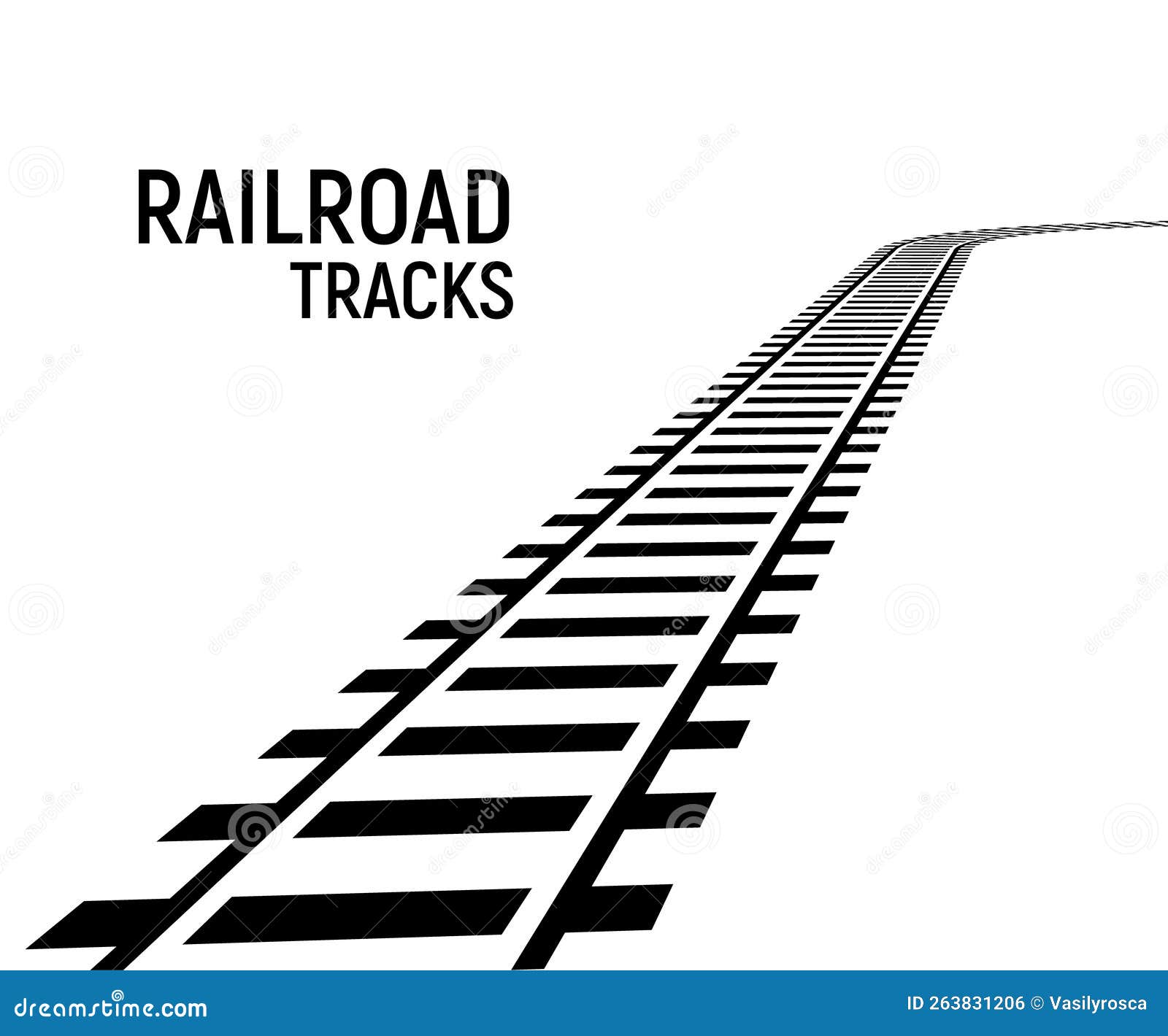 Railway Train Track Vector Route. Rail Pattern Curve Railroad Path Icon ...