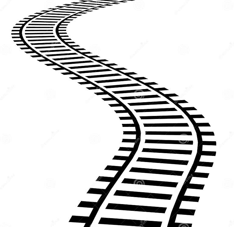 Railway Train Track Vector Route. Rail Pattern Curve Railroad Path Icon ...