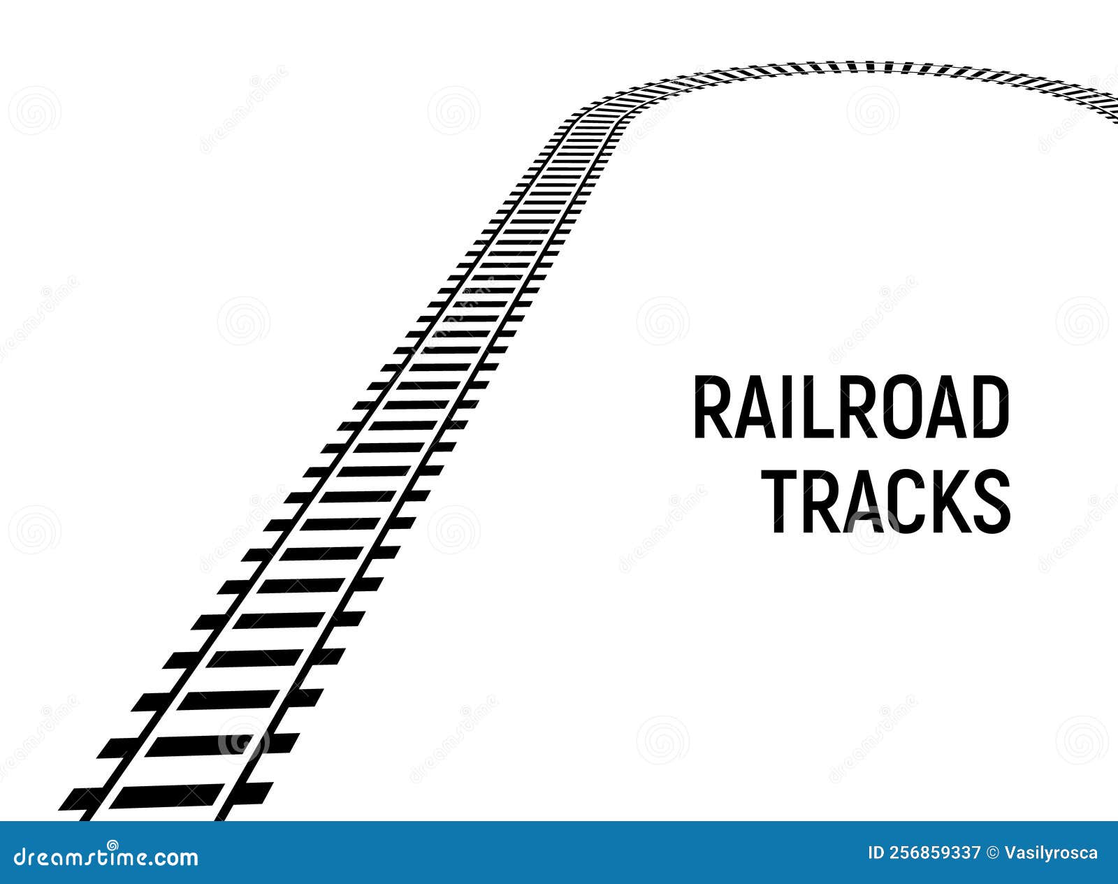 Railway Train Track Vector Route. Rail Pattern Curve Railroad Path Icon ...