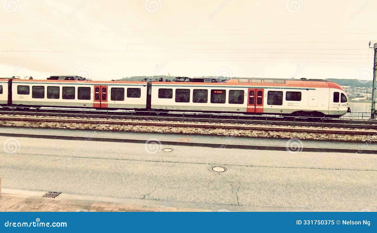 Railway Train for Transporting People and Cargo Stock Image - Image of ...