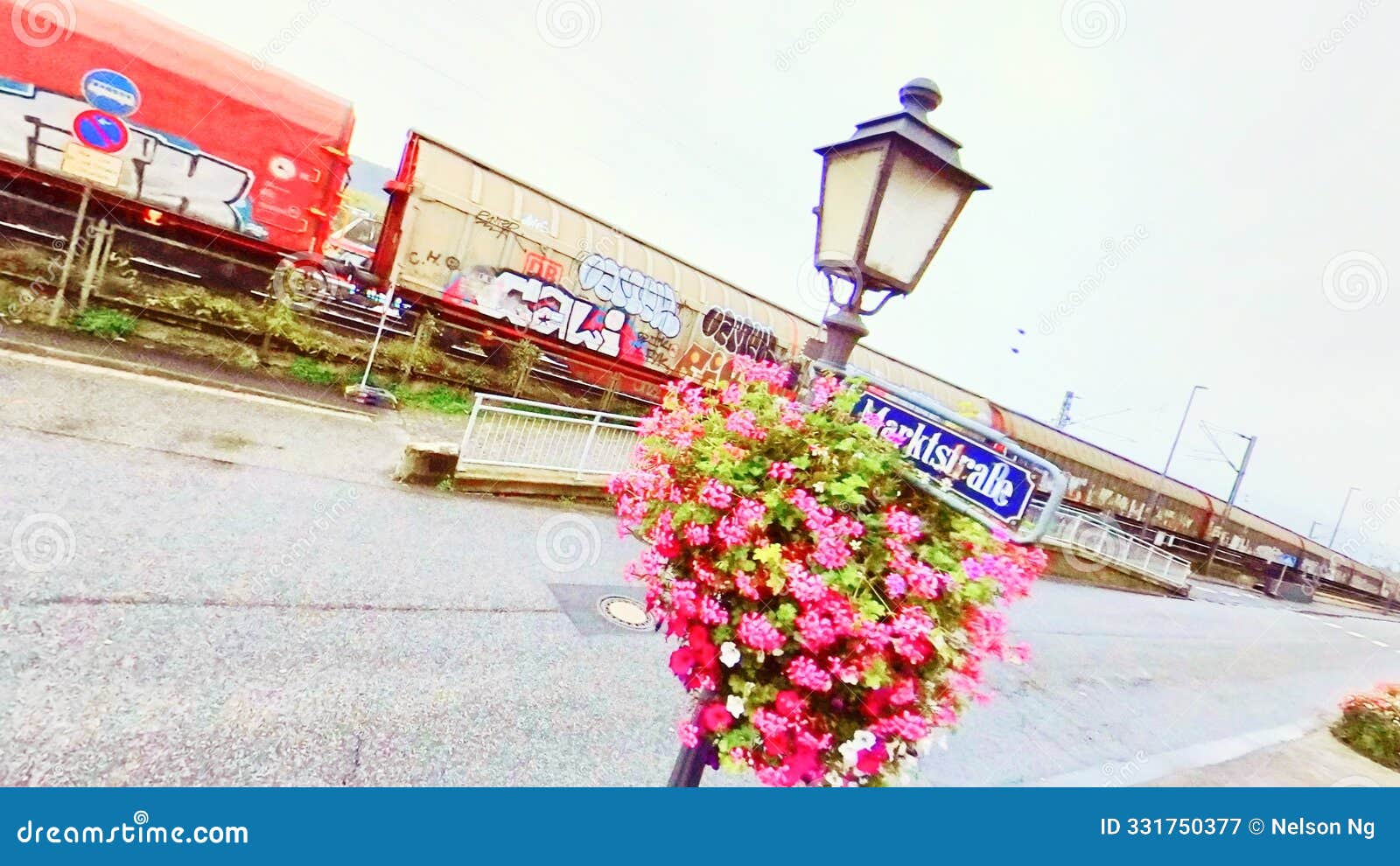 Railway Train for Transporting People and Cargo Stock Image - Image of ...