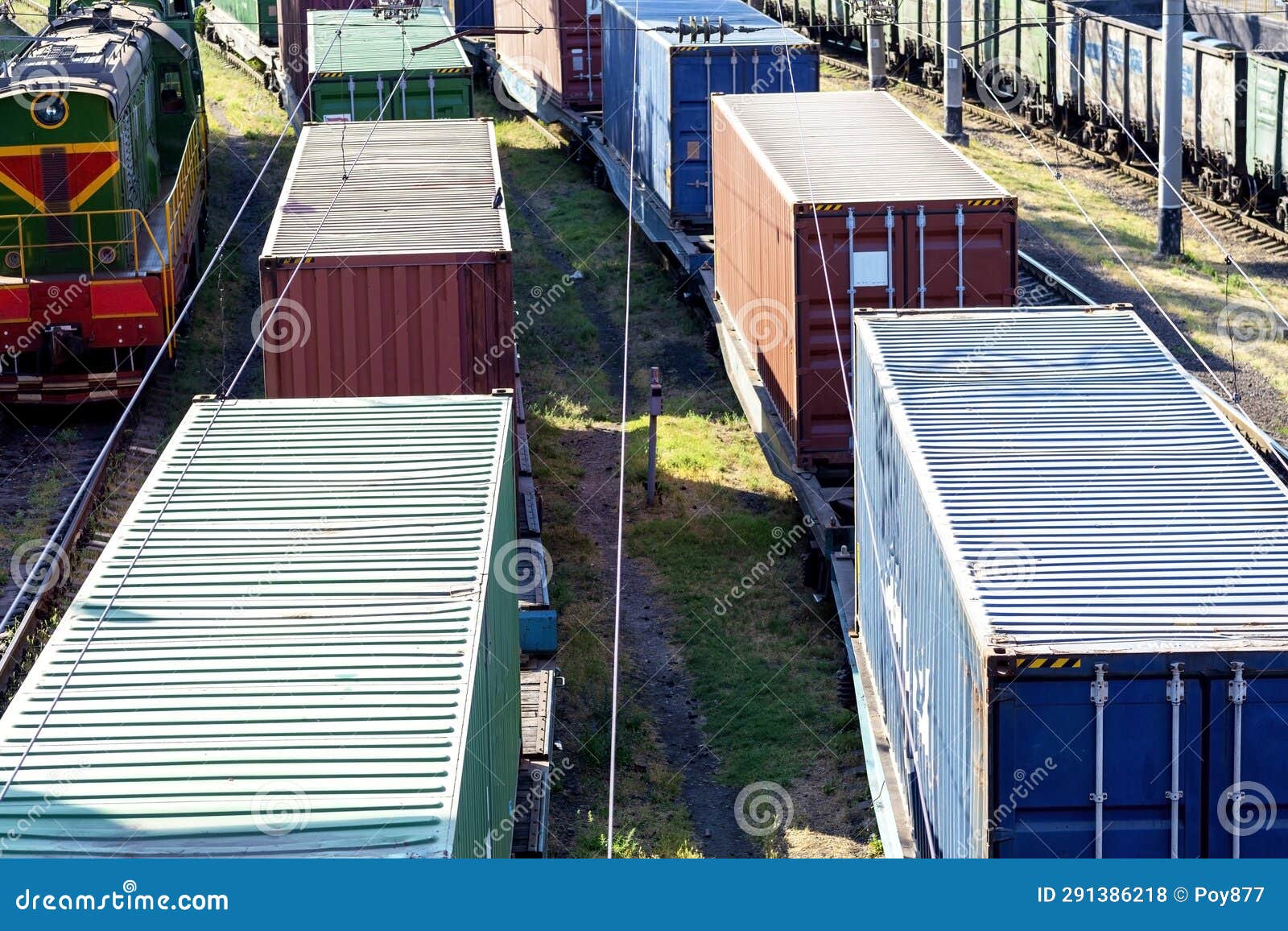 Railway Transport. Transportation of Containers on Railway Transport ...